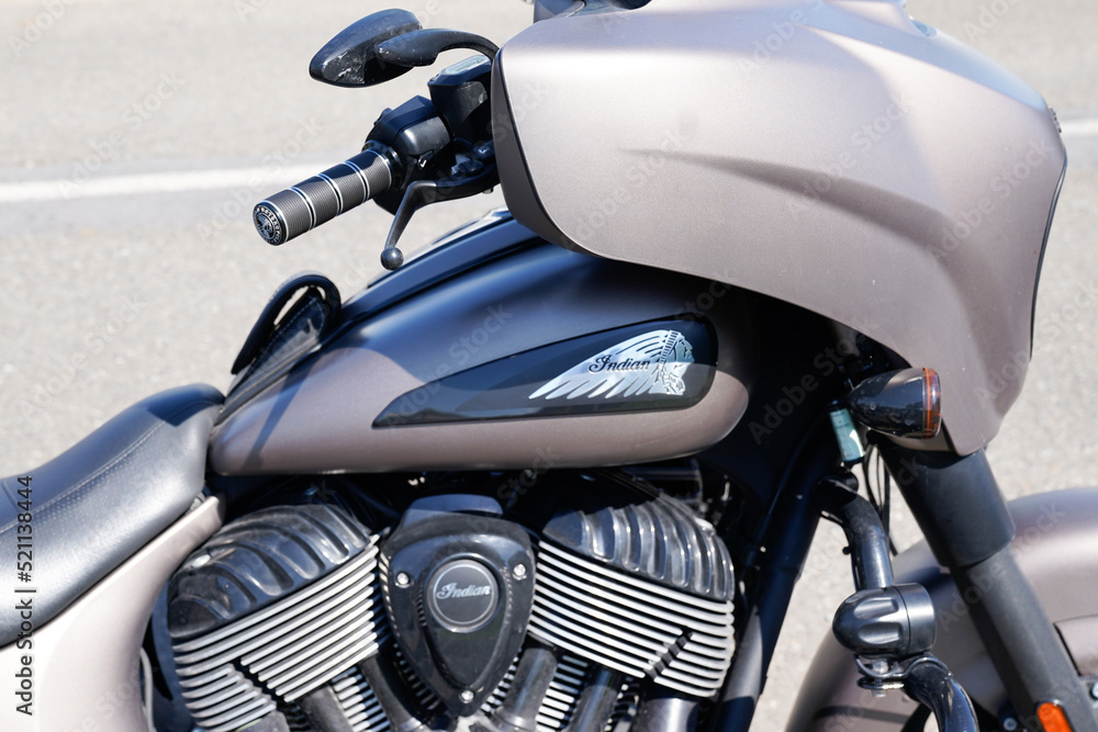 Indian motorcycle logo brand and sign text detail fuel tank American ...