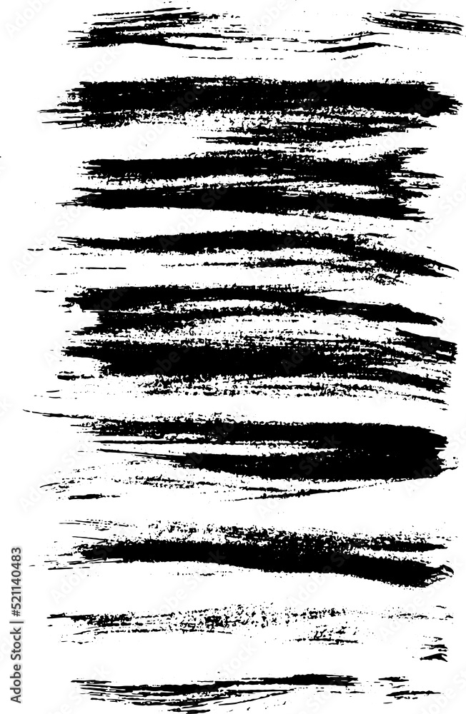 Black distressed paint texture, horizontal brush strokes. Isolated png ...
