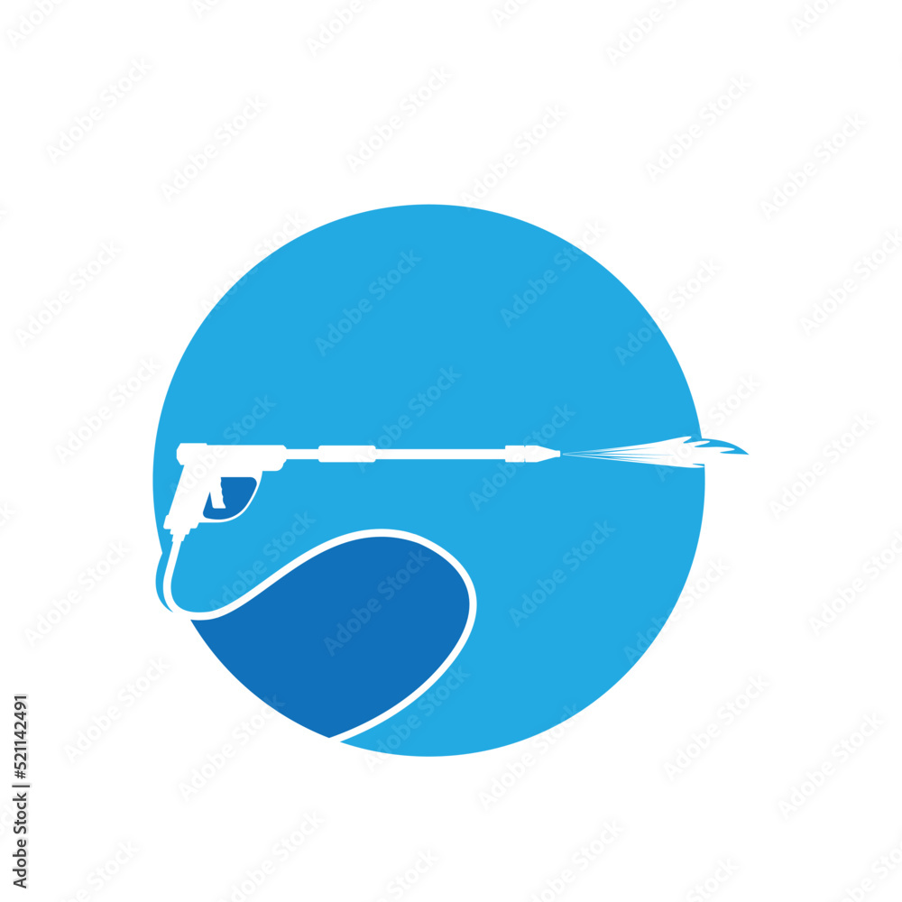 Pressure washing gun logo template Stock Vector | Adobe Stock
