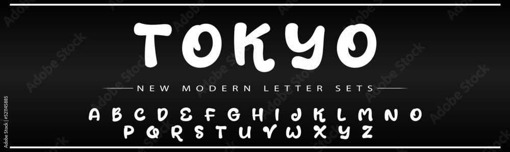 TOKYO Elegant alphabet letters font and number. Classic Lettering ...