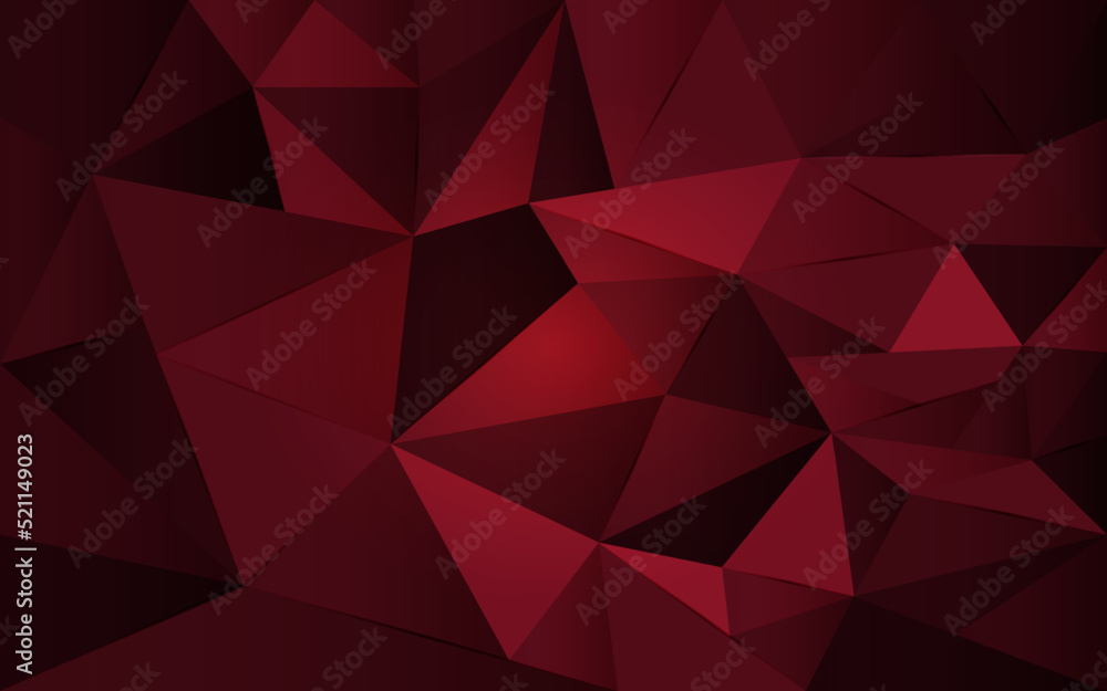 Abstract shiny red diamond cut triangular origami shape background ...