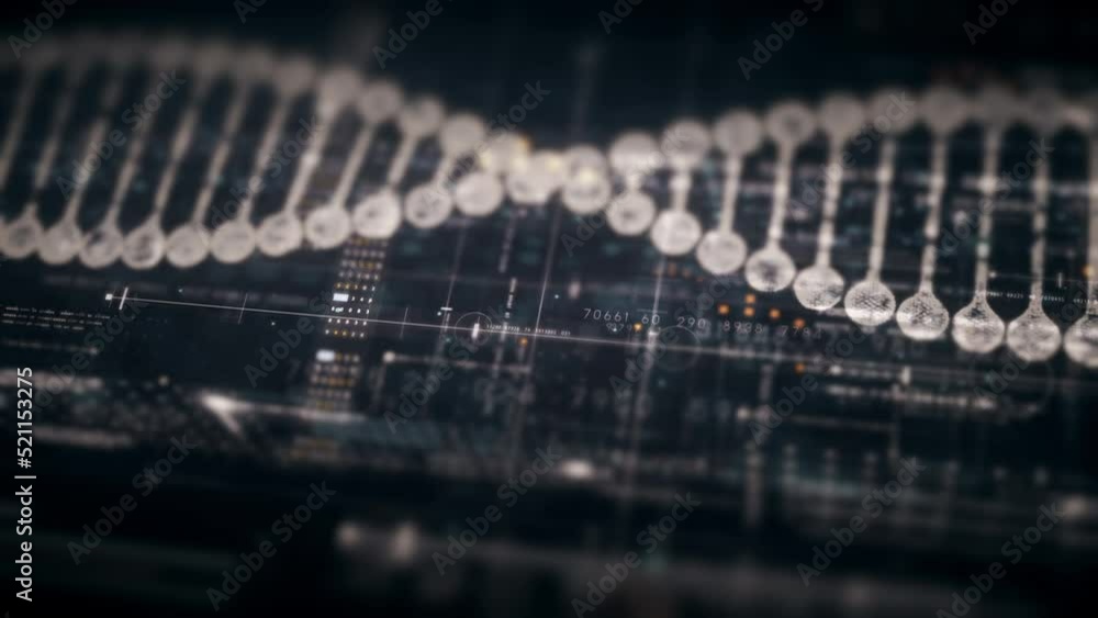 Vídeo do Stock: Futuristic hi-tech user interface DNA head up display ...