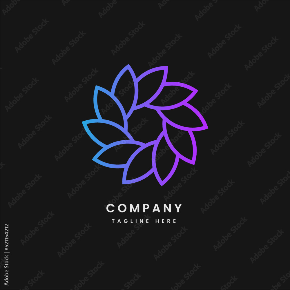 Abstract geometric circular modern minimal logo design template Stock ...