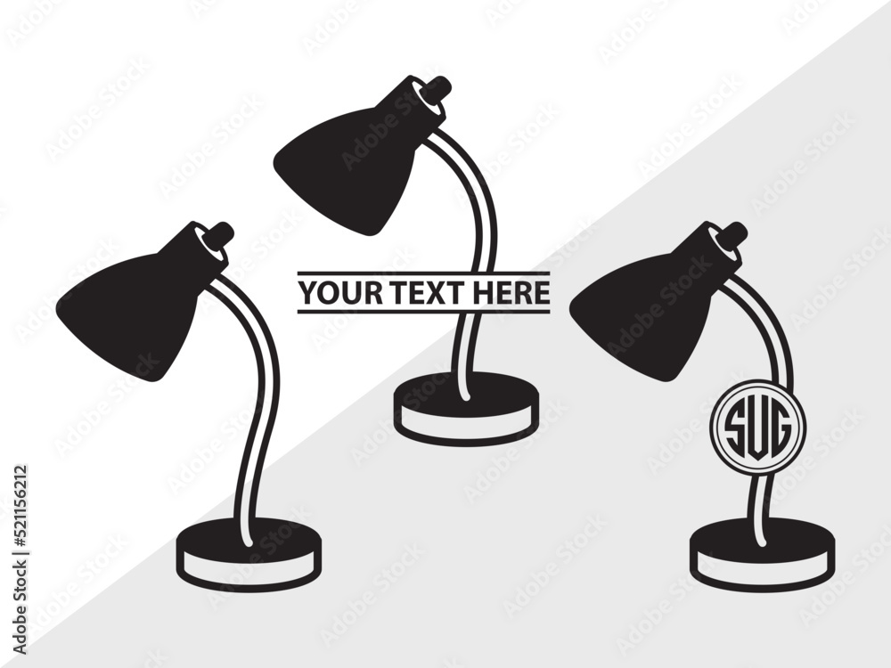 Desk Lamp Monogram SVG, Table Lamp Svg, Lamp Svg, Reading Lamp Svg ...