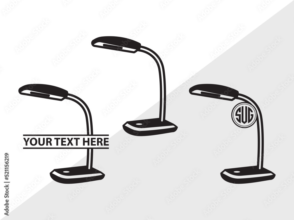 Desk Lamp Monogram SVG, Table Lamp Svg, Lamp Svg, Reading Lamp Svg ...