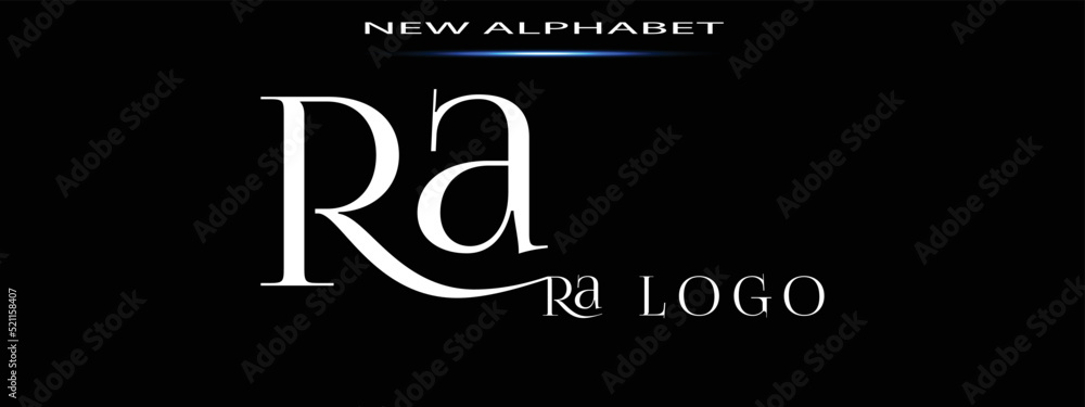 Monogram RA LOGO Abstract Fashion font alphabet. Minimal modern urban ...