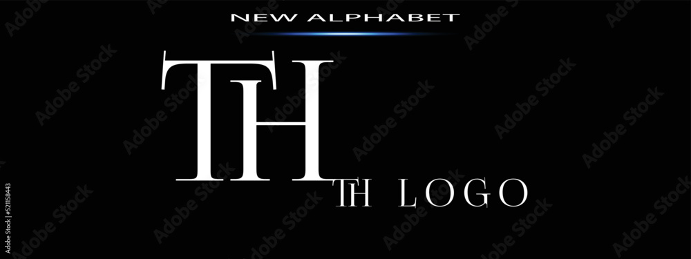 Monogram TH LOGO Abstract Fashion font alphabet. Minimal modern urban ...