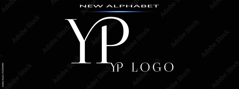 Monogram YP LOGO Abstract Fashion font alphabet. Minimal modern urban ...