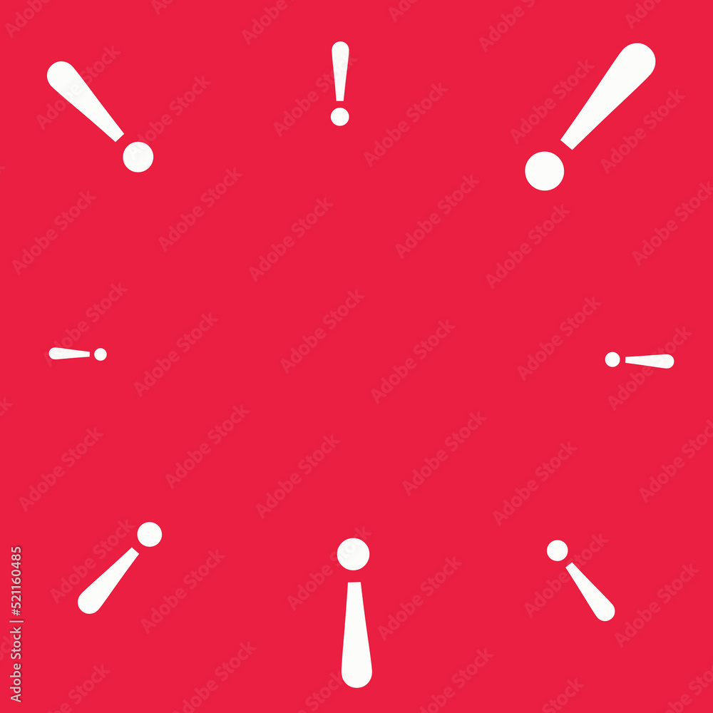 Business red background with white exclamation marks scattered on it ...