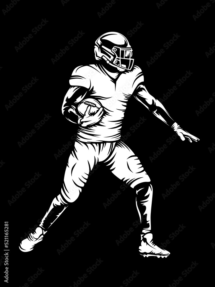 American Football Player Silhouette Quarterback