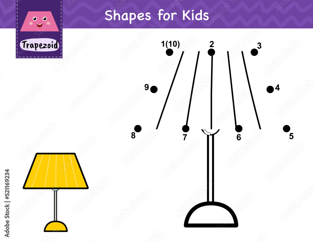 Dot to dot game for kids. Connect the dots and draw a floor lamp ...