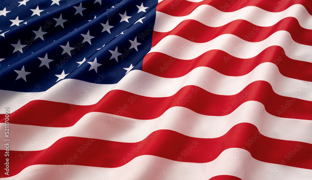 American flag. USA flag background along with fabric waves. USA ...