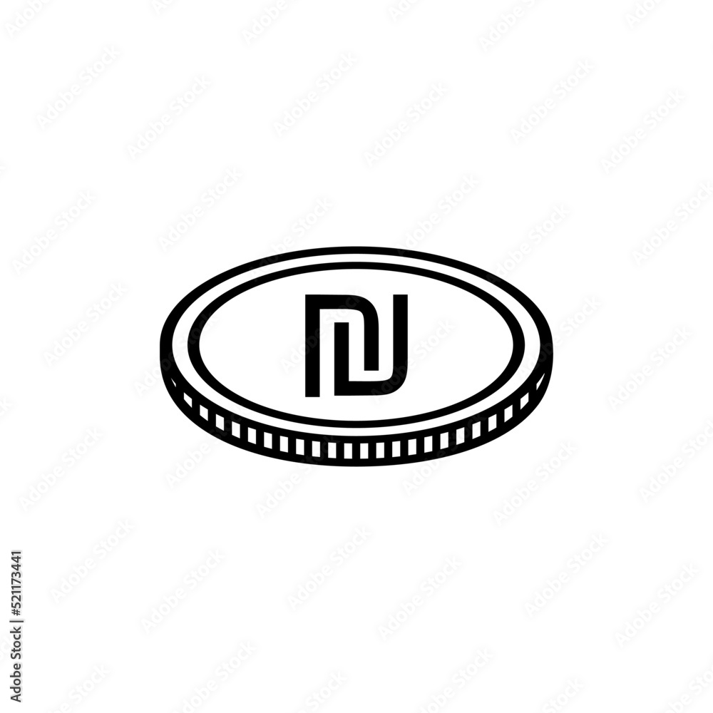 Israel Currency Icon Symbol, ILS, Shekel Coins. Vector Illustration ...