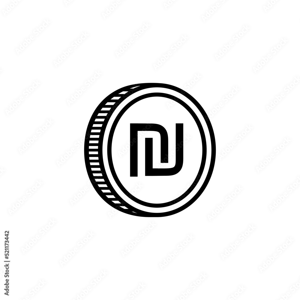 Israel Currency Icon Symbol, ILS, Shekel Coins. Vector Illustration ...