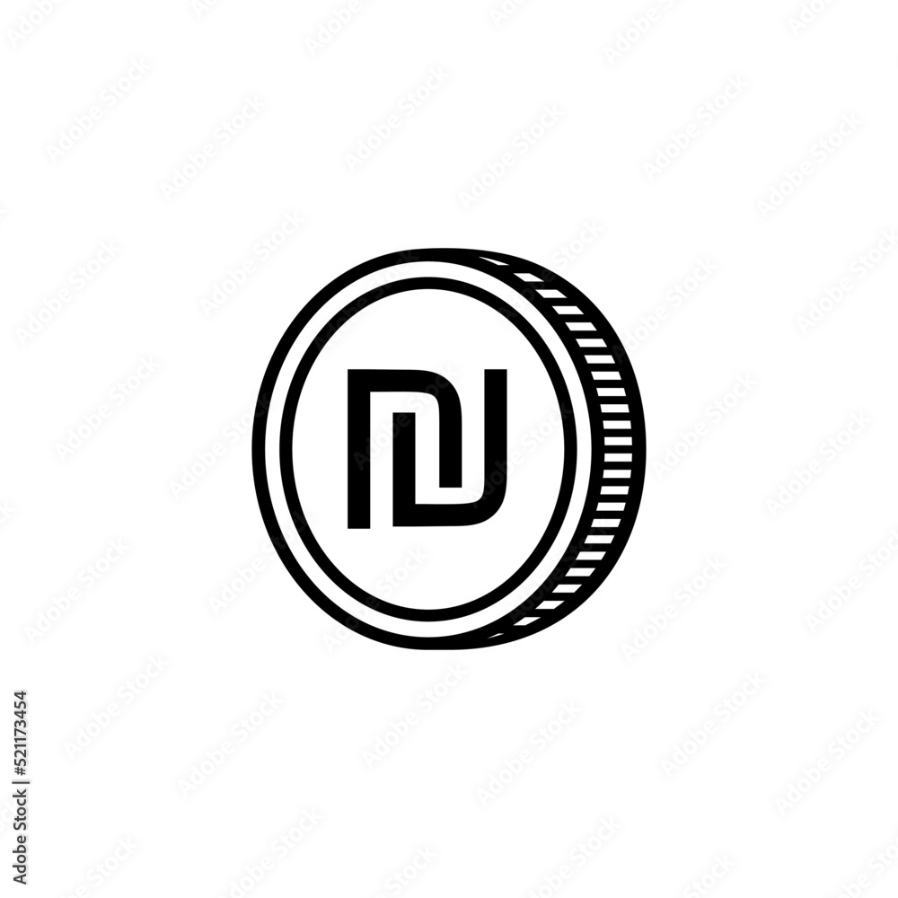 Israel Currency Icon Symbol, ILS, Shekel Coins. Vector Illustration ...