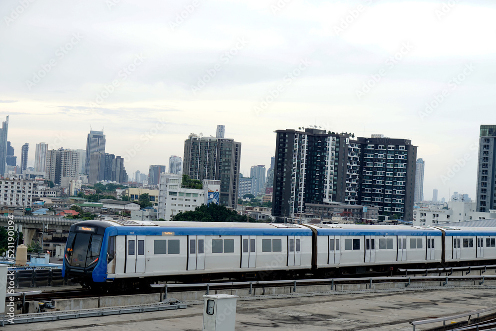 Bangkok, Thailand - August 4th, 2022 : MRT Sky Train in city with ...