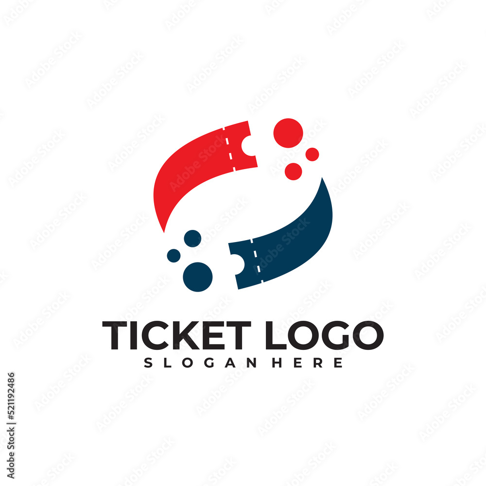 ticket logo vector design template Stock Vector | Adobe Stock