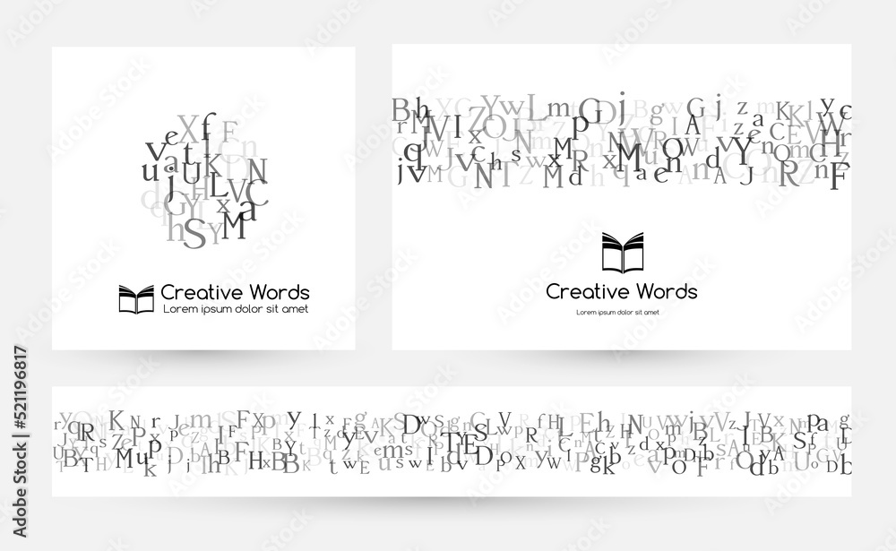 Letters. English alphabet design collection. Vector illustrations for ...