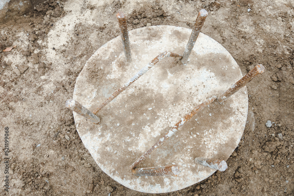 Fotografia do Stock: Pile foundation after completed. Before pile cap ...