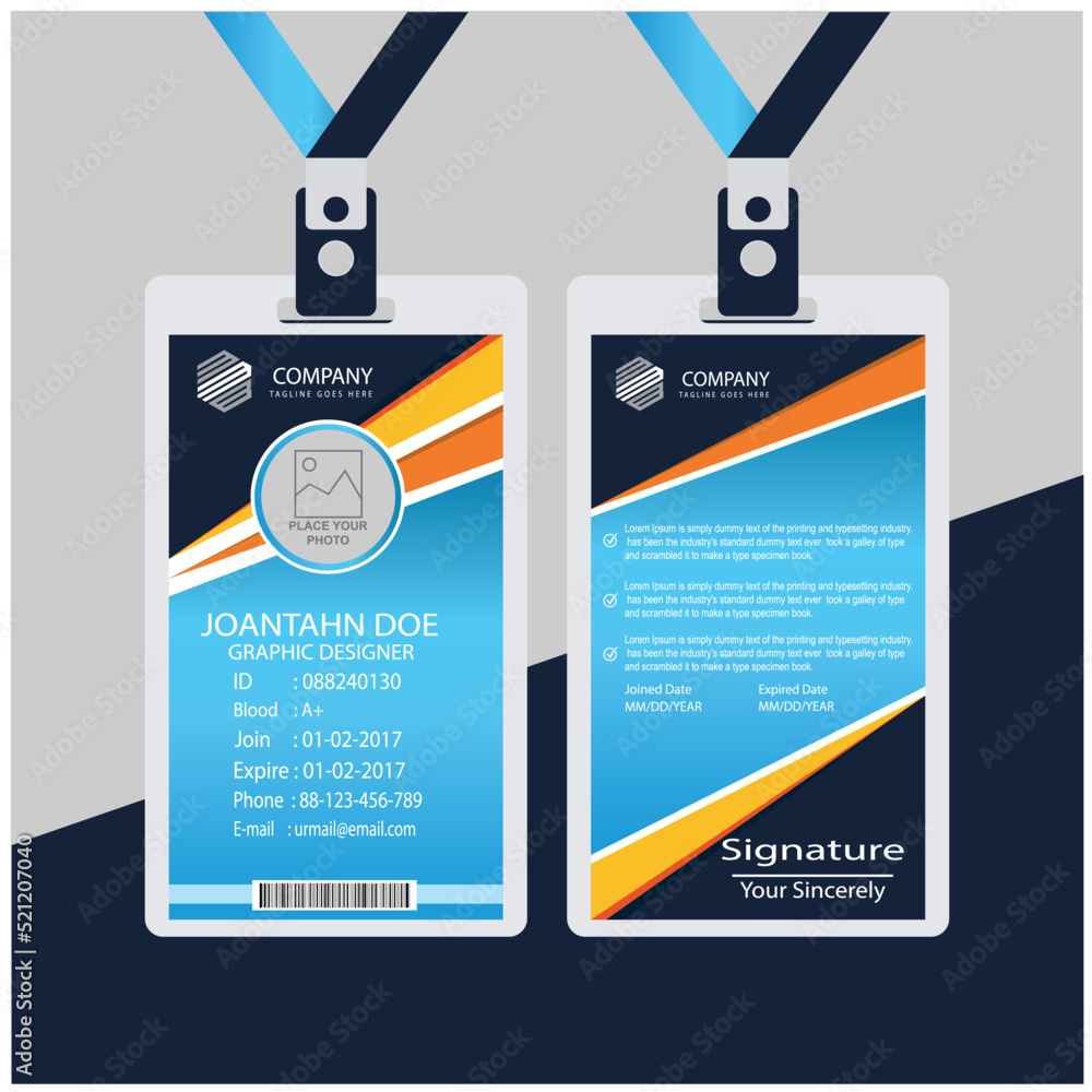 Business Id Card, best id card design, Professional Employee ID card ...