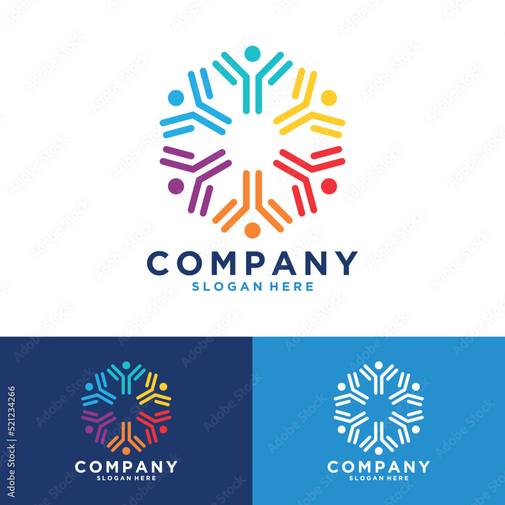 People and unity logo symbol for social media, teamwork, alliance ...