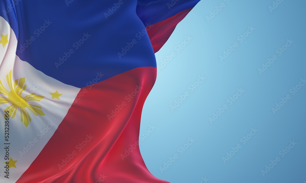 Abstract Philippines Flag 3D Render (3D Artwork) Stock Illustration ...