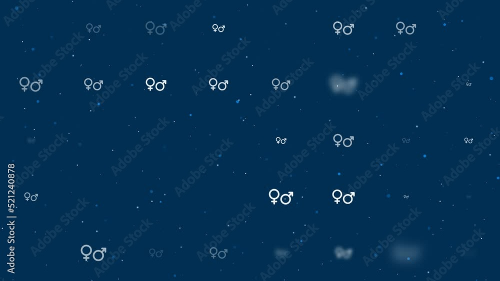 Template animation of evenly spaced gender symbols of different sizes ...
