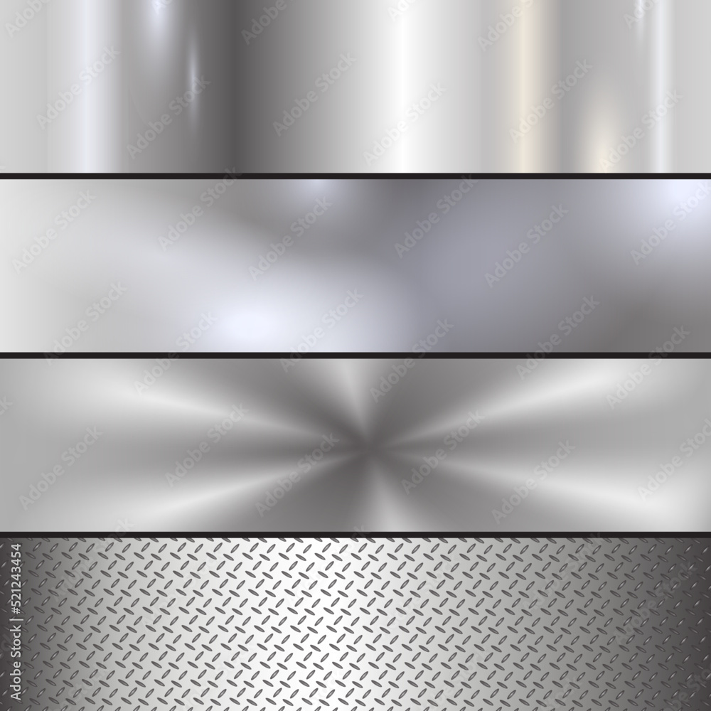 Abstract metal surface finishing texture realistic icons collection ...