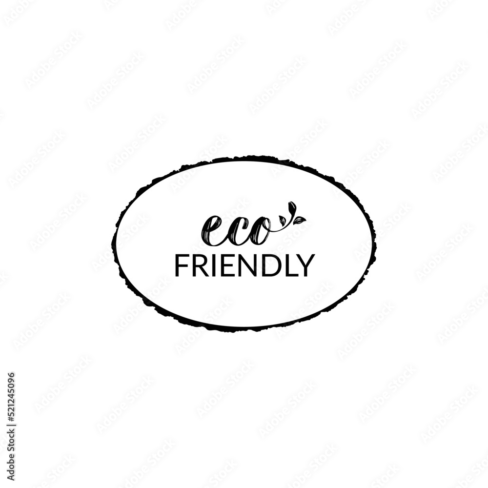 Eco Friendly hand drawn brush modern calligraphy. Handwritten lettering ...