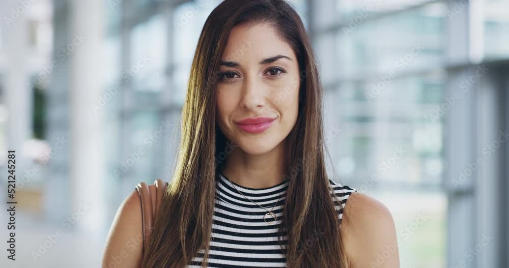 Professional, corporate and confident face of a young business woman ...