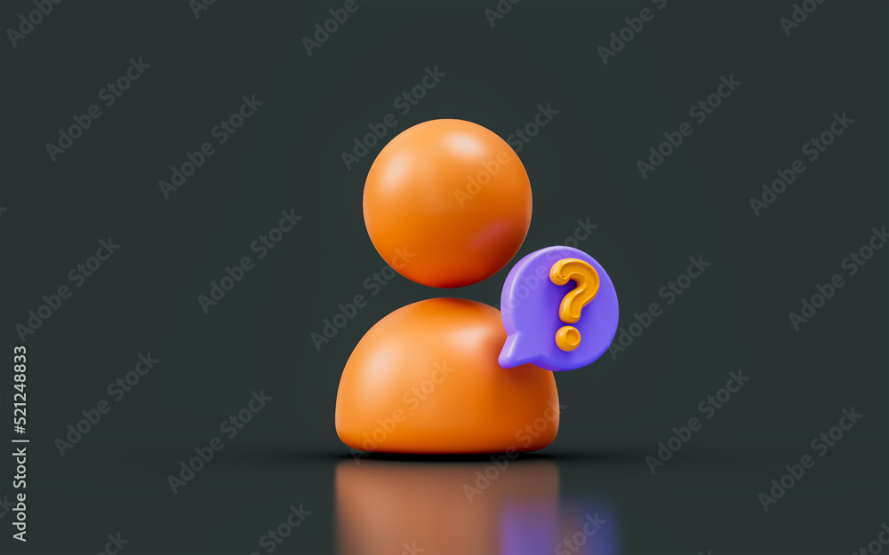user question mark sign on dark background 3d render concept for ...