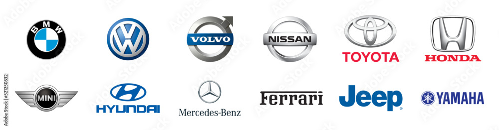 Best top world most Car logo collection: Ferrari, Yamaha, Mini Cooper ...