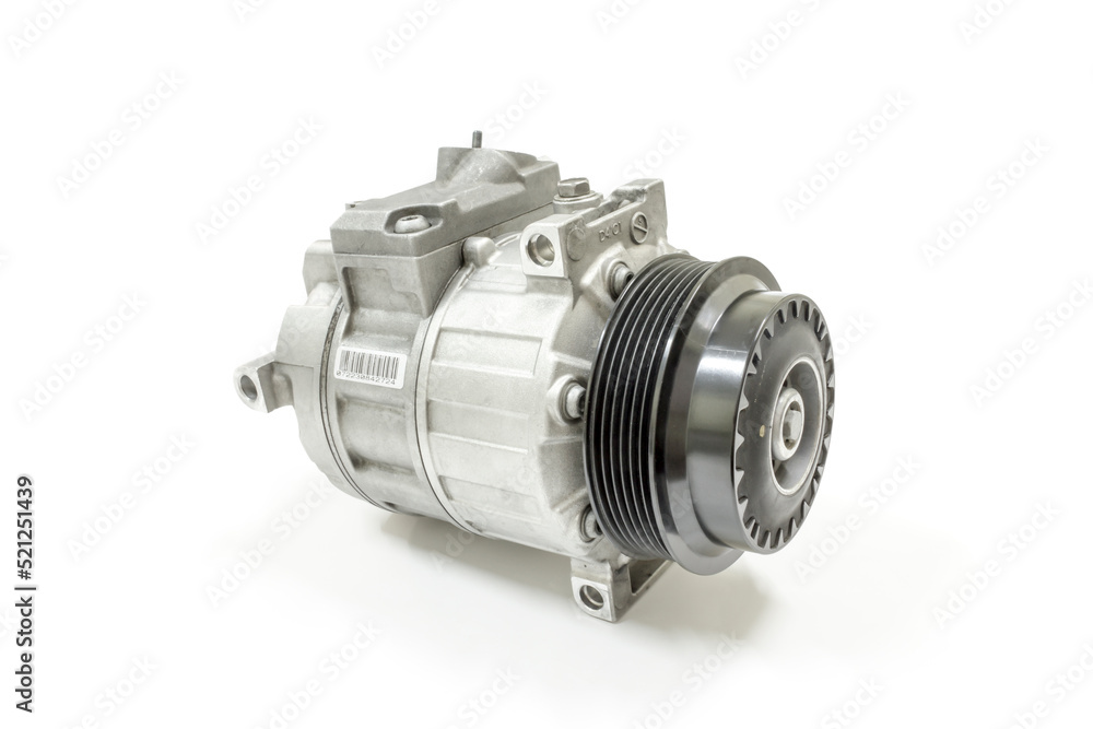 Car air conditioning compressor on a white background, Isolated, Car ...