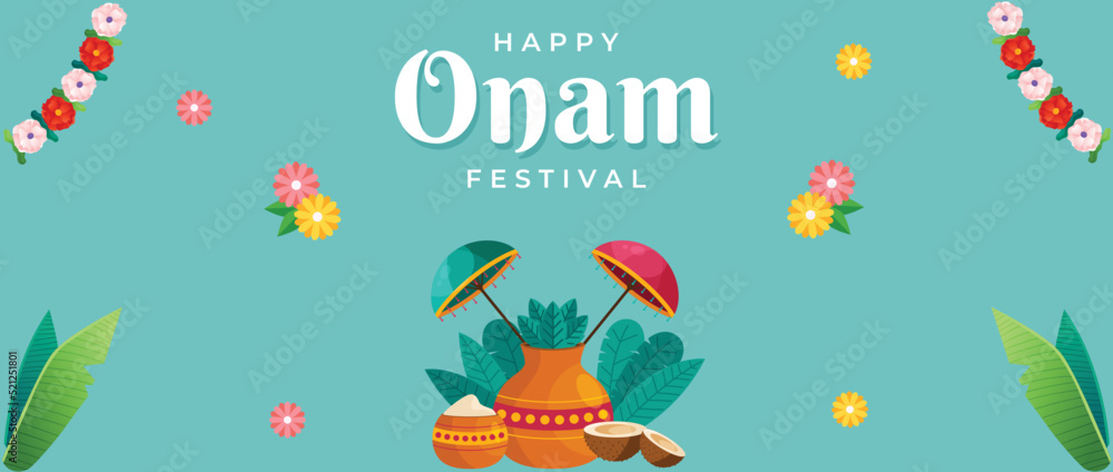 Photo & Art Print happy onam Festival with kathakali Kerala festival ...