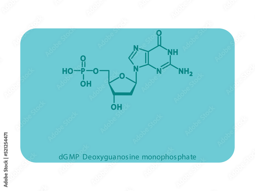 Vecteur Stock dGMP Deoxyguanosine monophosphate Nucleotide molecular ...