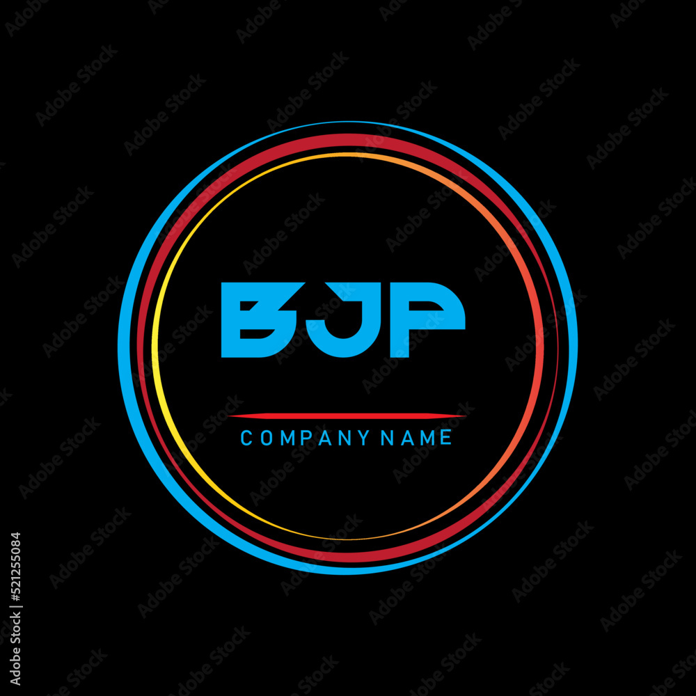 BJP letter logo design ,BJP letter in circle shape ,BJP creative three ...