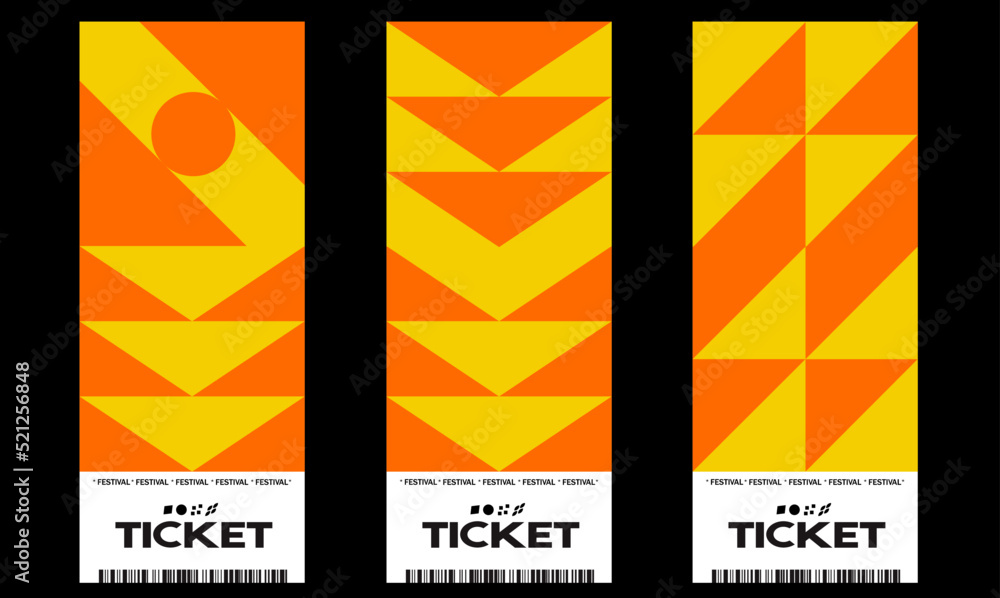 Festival tickets design layout templates collection made with vector ...