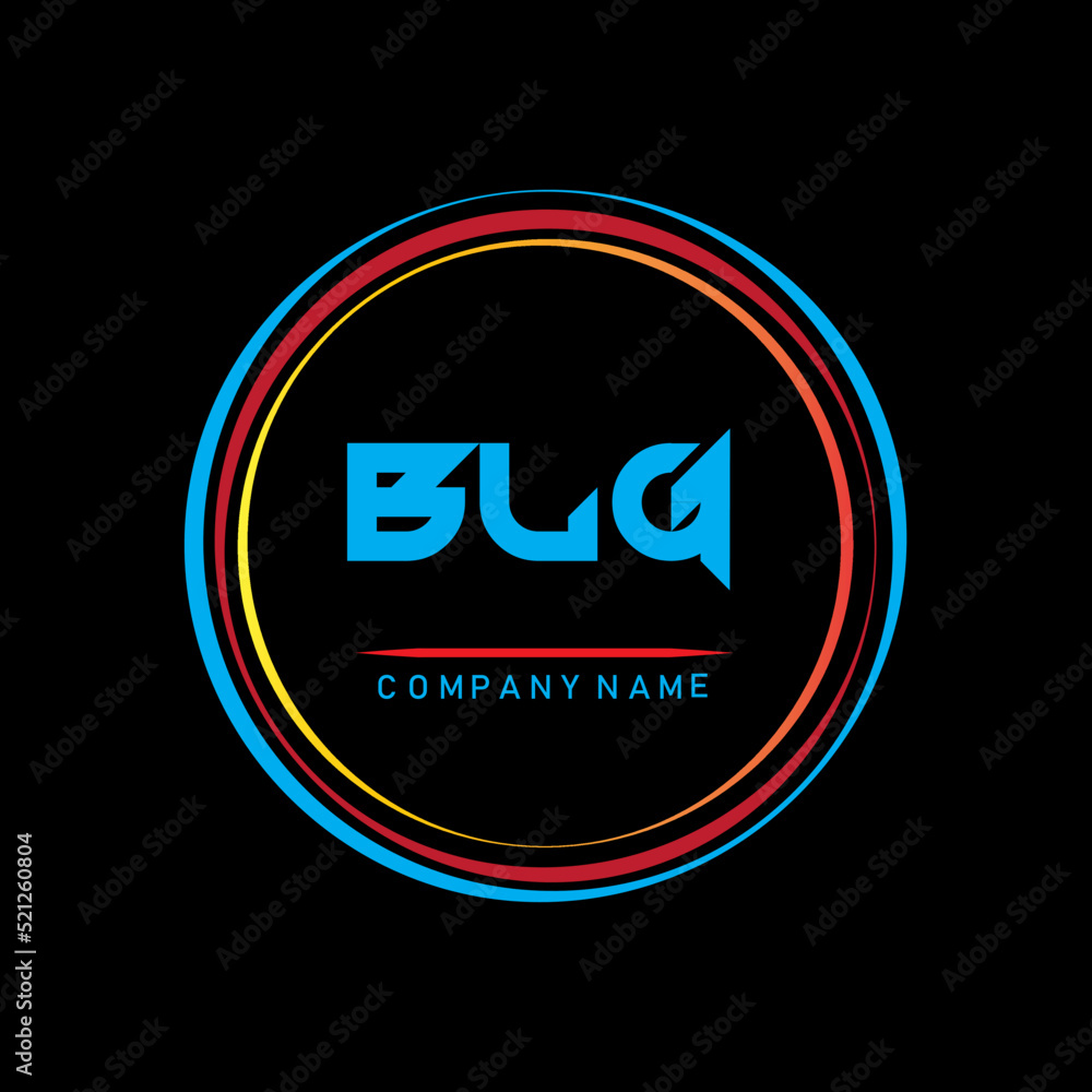 BLG letter logo design ,BLG letter in circle shape ,BLG creative three ...