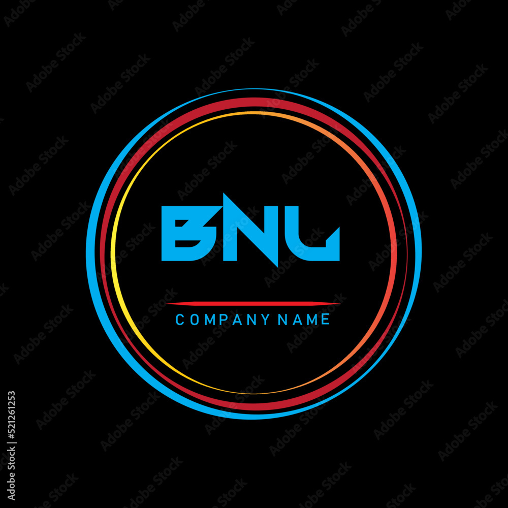 BNL letter logo design ,BNA letter in circle shape ,BNL creative three ...