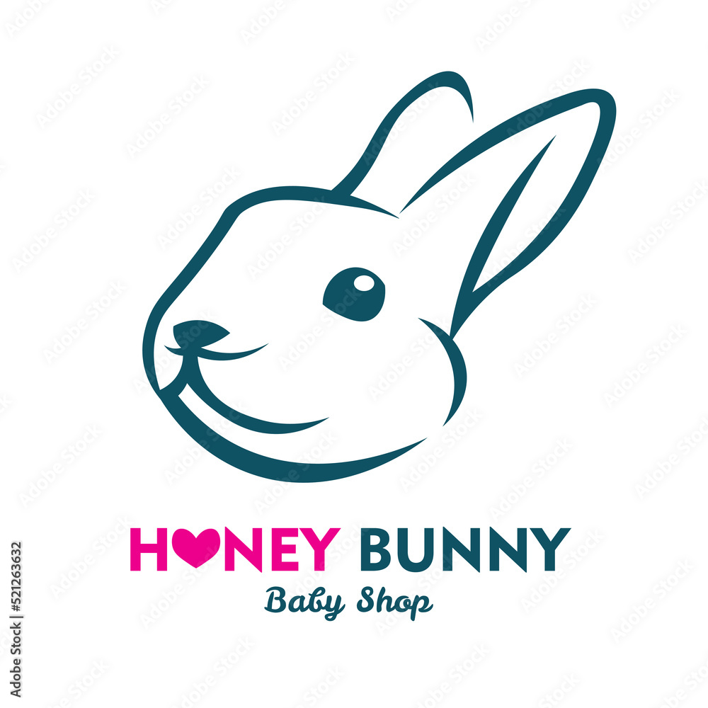 Cute bunny logo design, perfect for t shirt design, brand product and ...