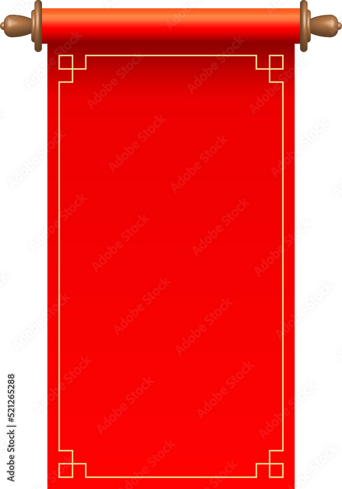 Red ancient scroll clip art Stock Illustration | Adobe Stock