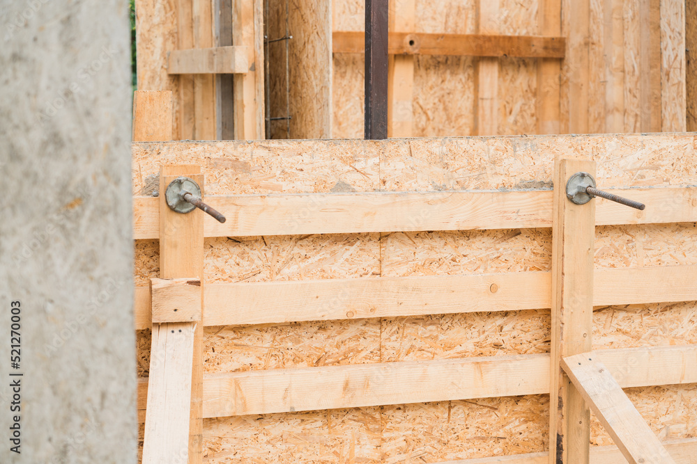 formwork for pouring concrete from OSB slabs Stock Photo | Adobe Stock