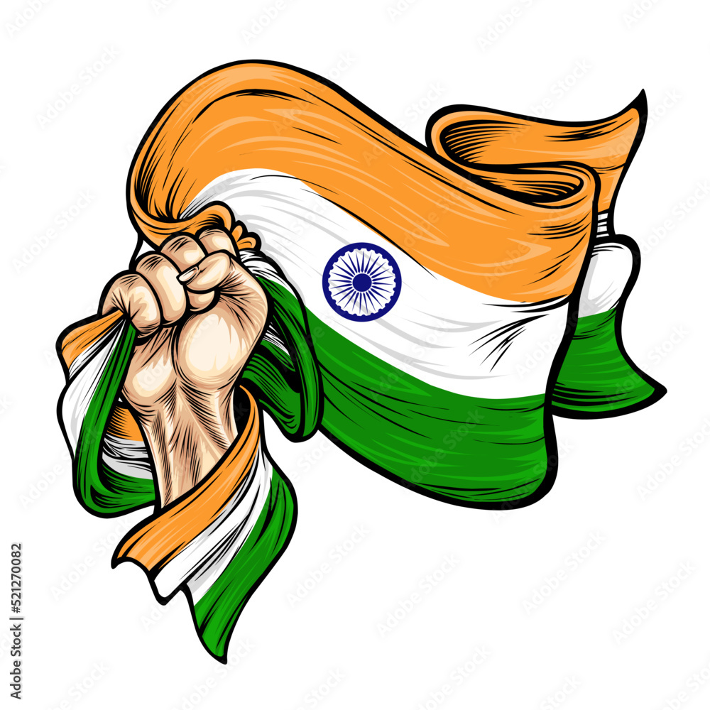 Vector illustration on the theme of india independence day. Hands with ...