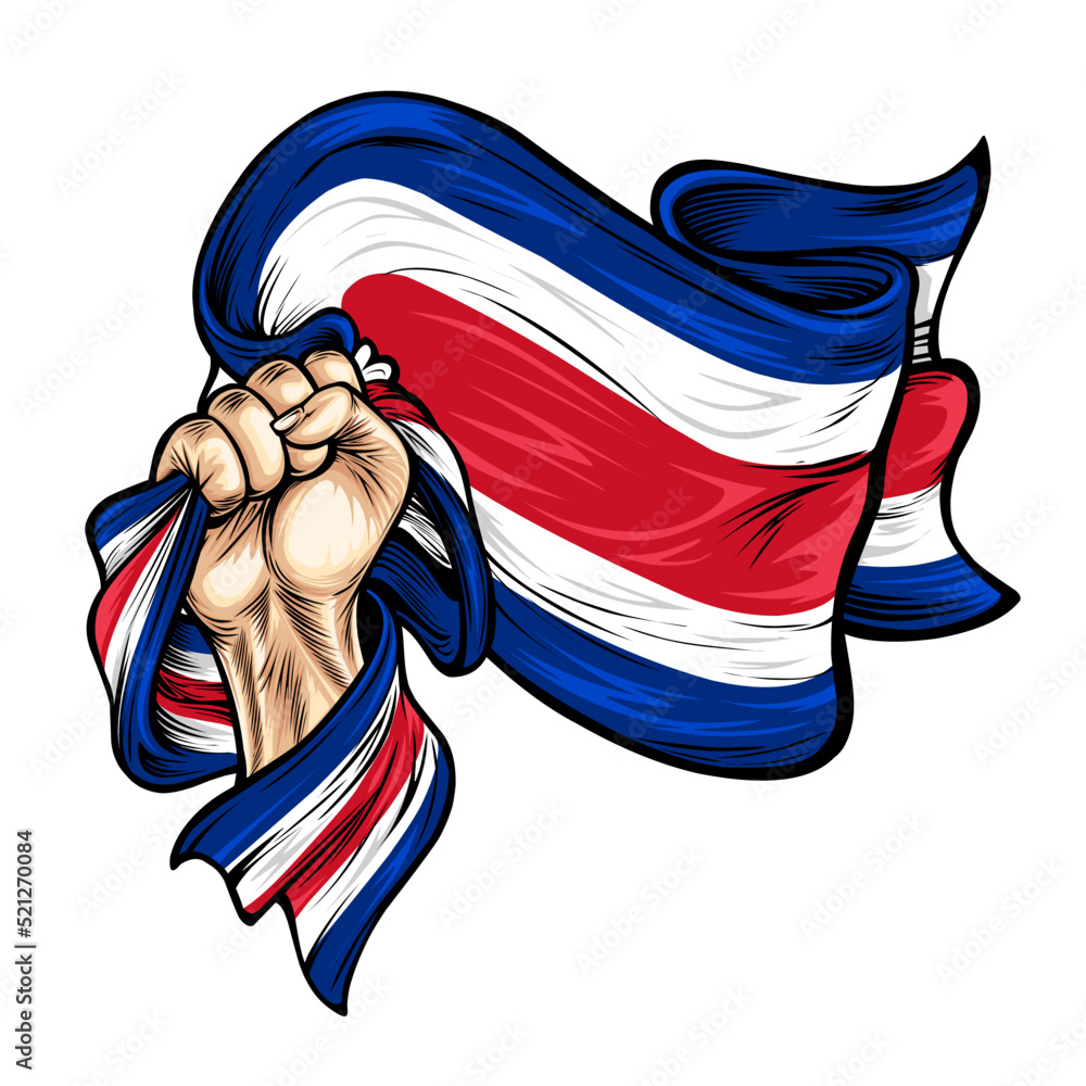 Vector illustration on the theme of costa rica independence day. Hands ...