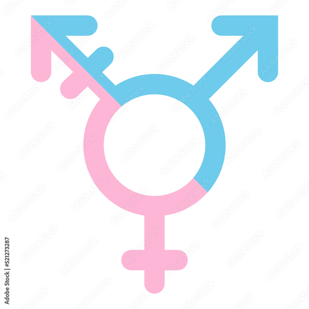 Third gender and sex symbol concept made of half male and half female ...