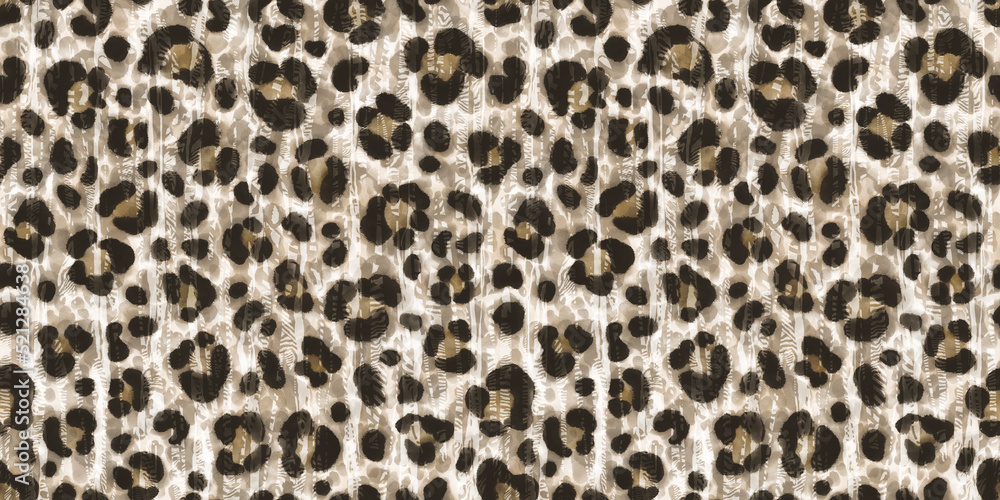 Seamless abstract watercolor leopard print and tiger stripe animal skin ...