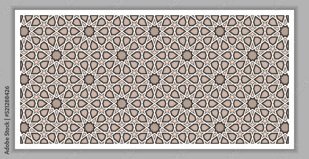 3d papercut or laser cut panel, islamic arabian geometric pattern ...
