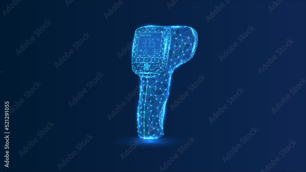 raphic illustration of thermo gun. check human body temperature Stock ...
