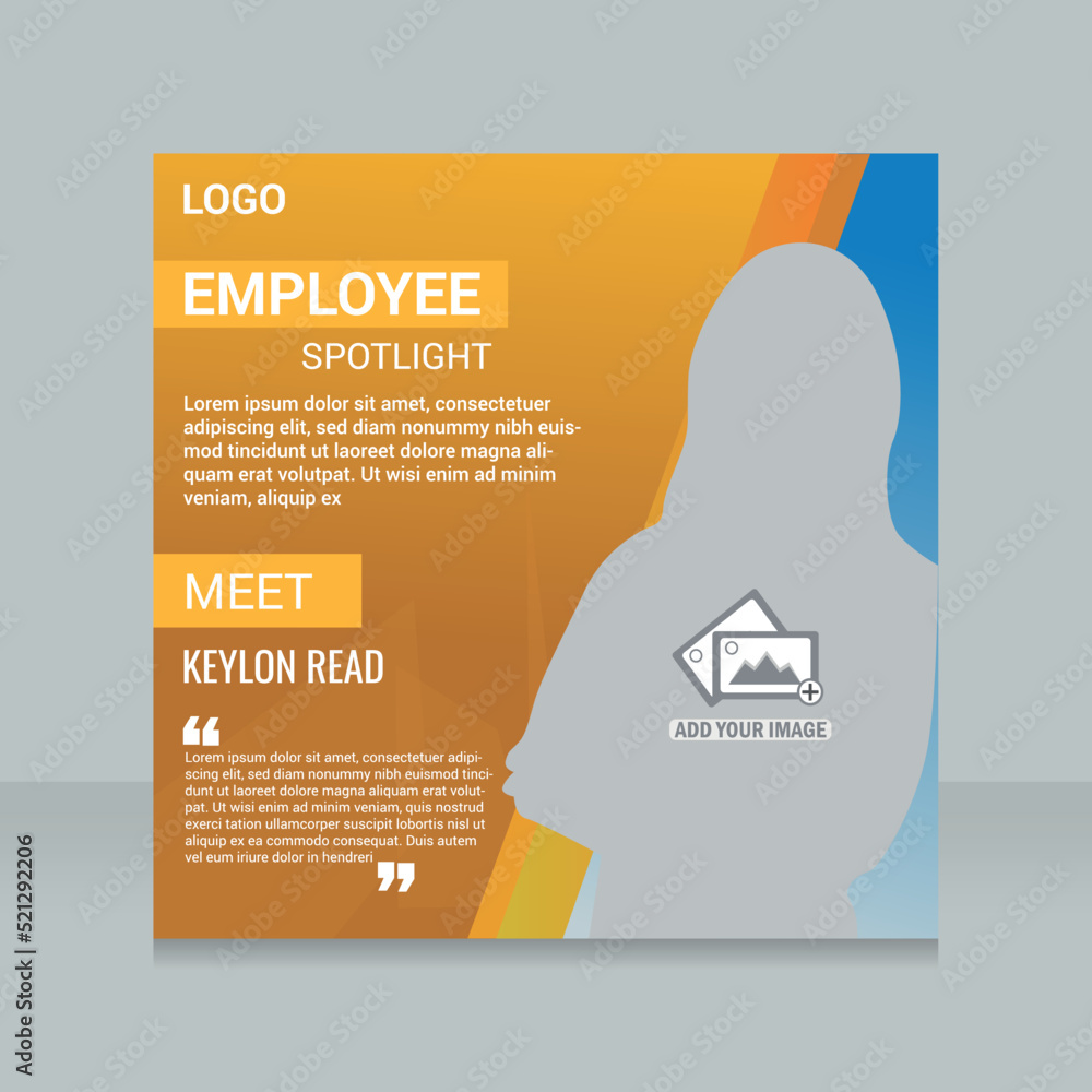 Employee Spotlight Banner Post Design Stock Vector | Adobe Stock