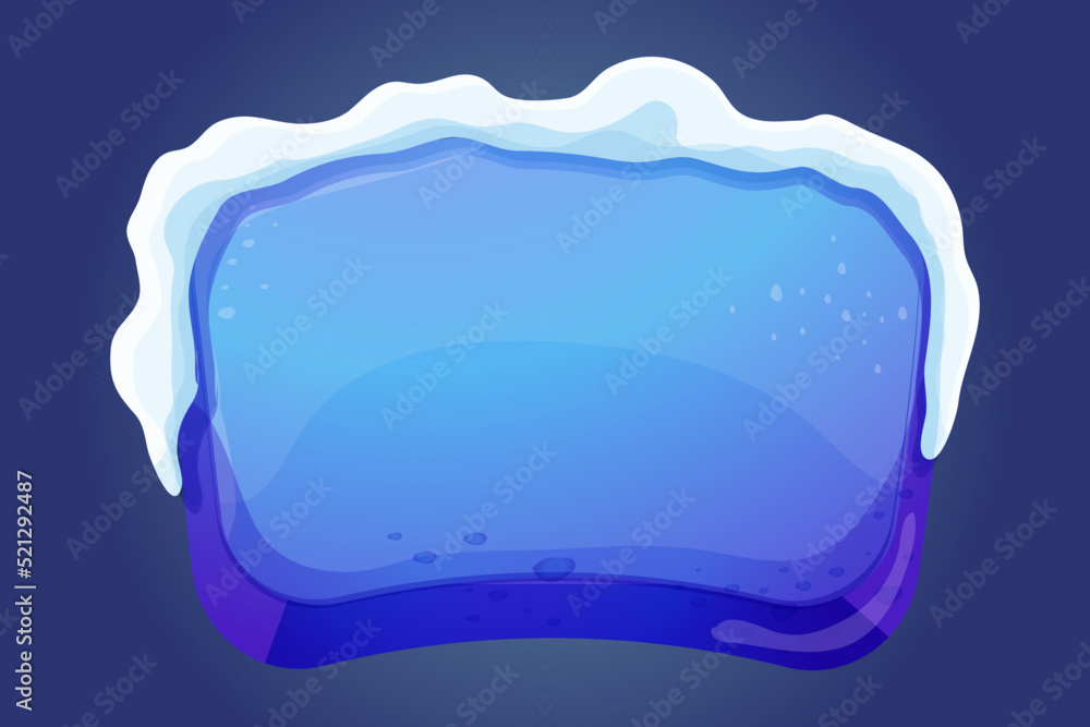 Winter ice fantasy interface template game menu with snow in cartoon ...
